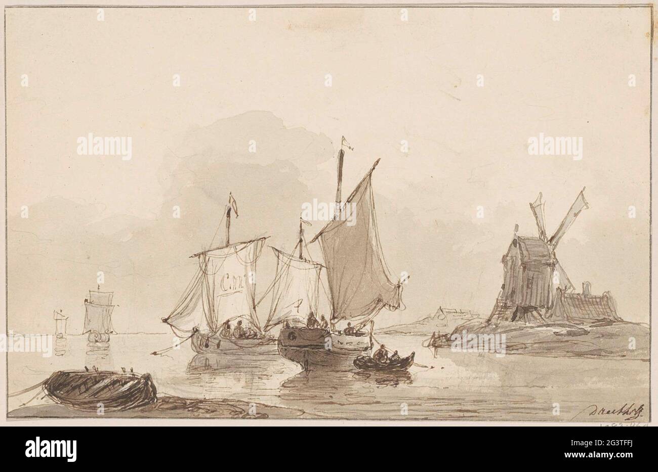 Sailing ships for a coast. Sailing ships moored for a coast. There are ...