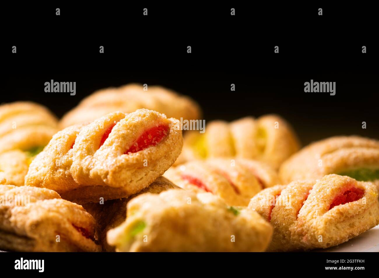 Puff pastry cookies with jam Stock Photo - Alamy