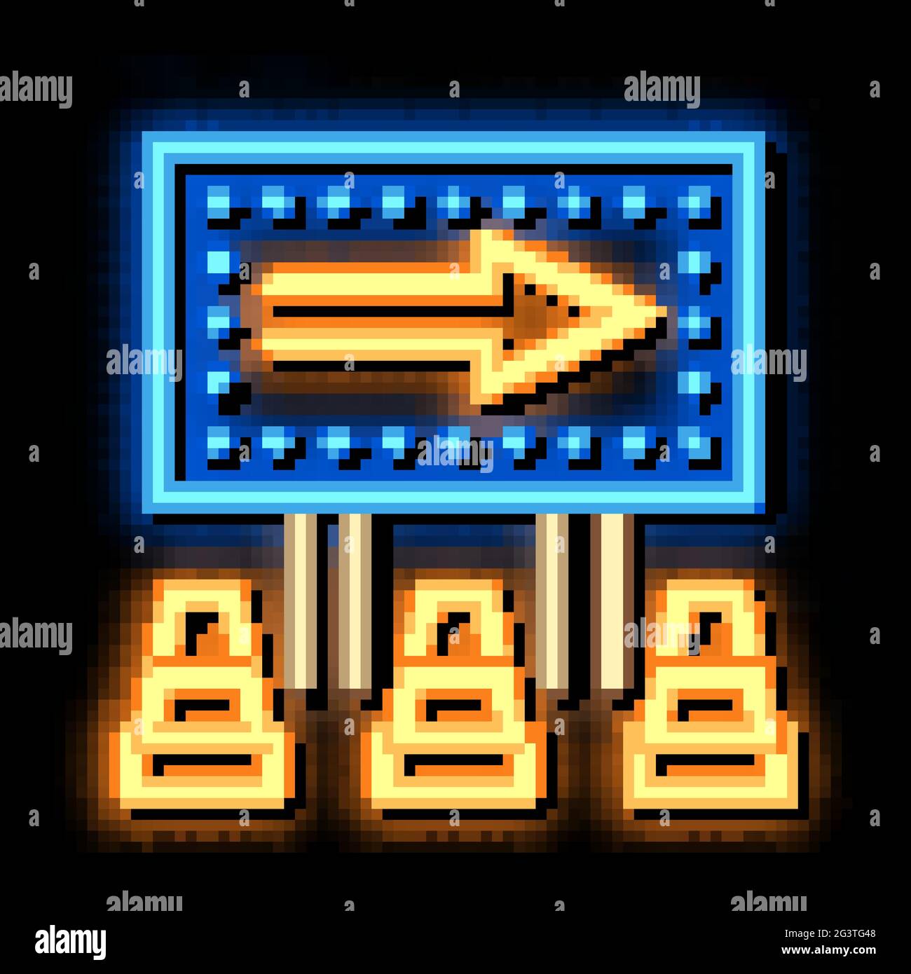 road mark show direction neon glow icon illustration Stock Vector Image ...