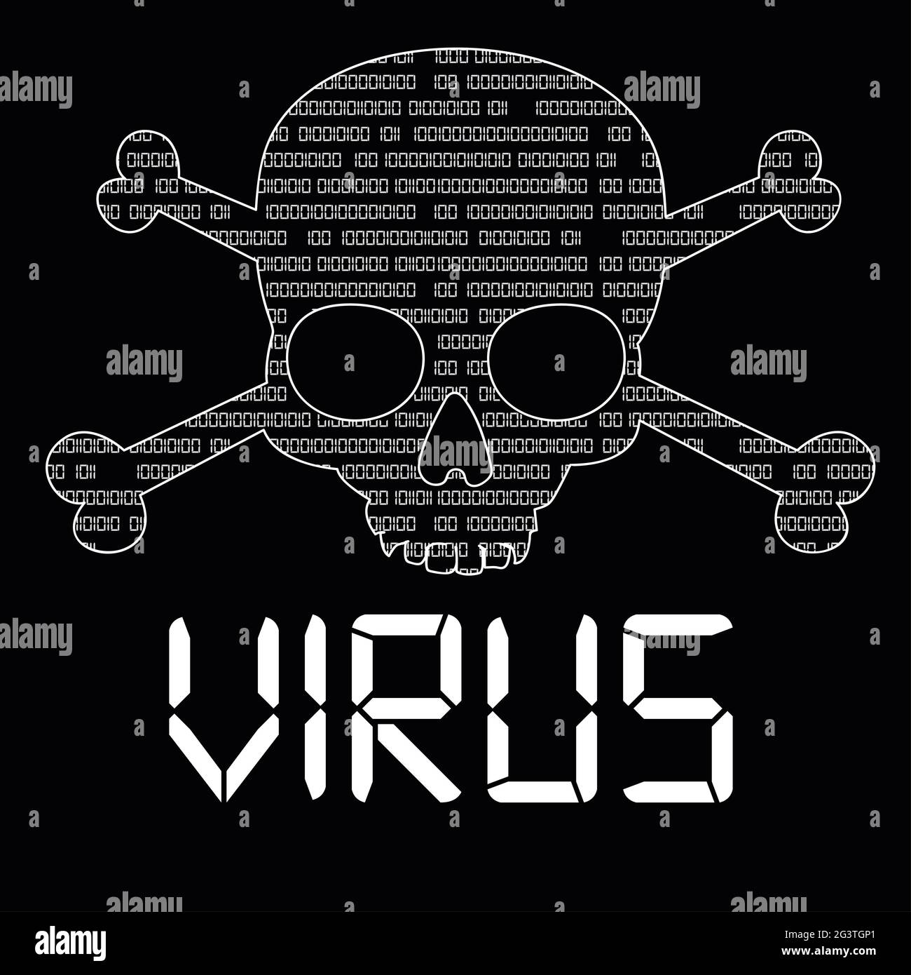Black Data Virus Skull Stock Photo - Alamy