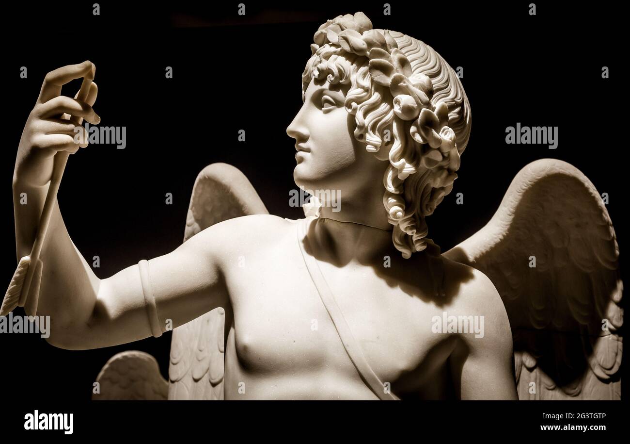 Cupid Triumphant - Bertel Thorvaldsen, 1822 antique statue in marble ...