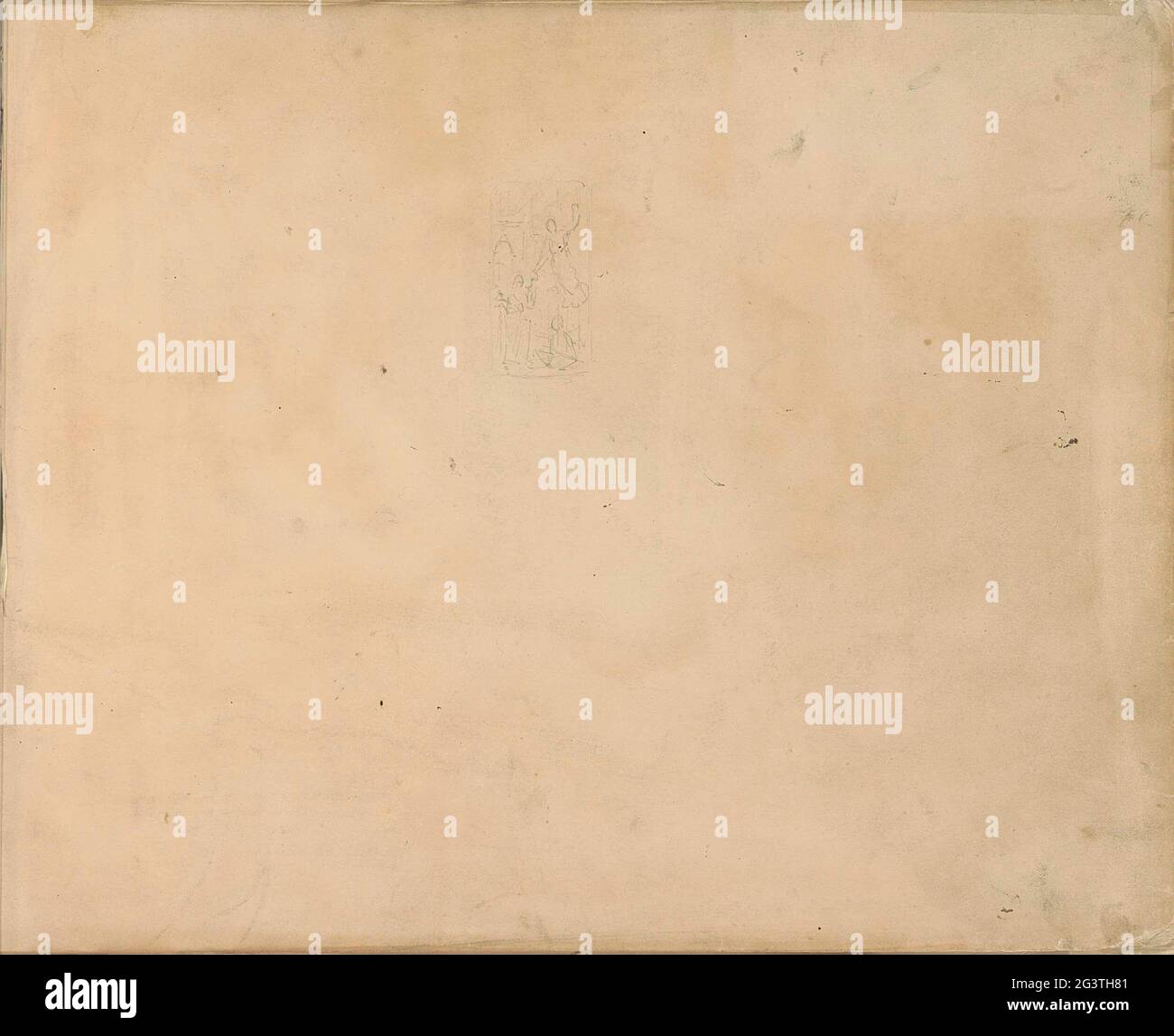 Biblical performance with two figures and an angel. Leaf 1 Recto from a ...