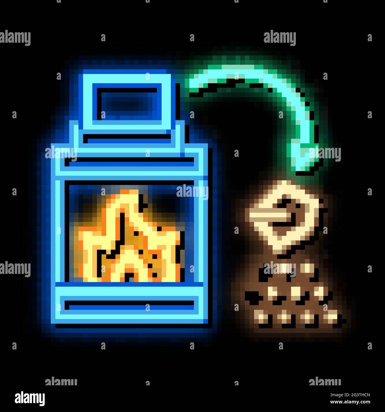 fireplace fire neon glow icon illustration Stock Vector Image & Art - Alamy