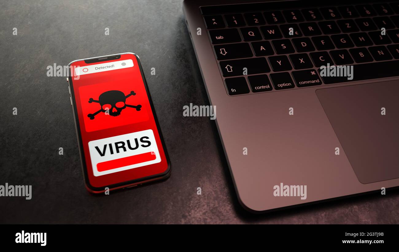 Virus Smartphone Infection Stock Photo - Alamy