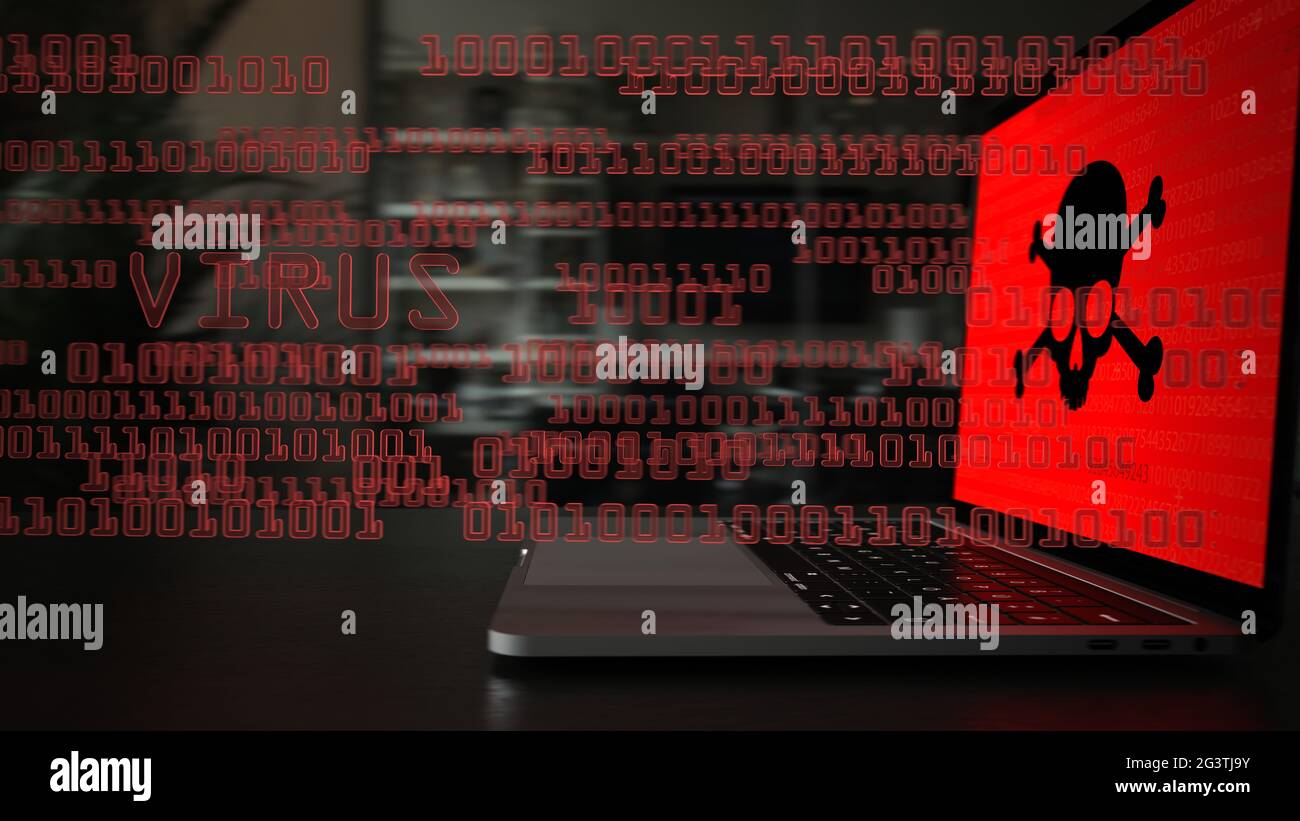 Notebook Virus Infection Stock Photo - Alamy