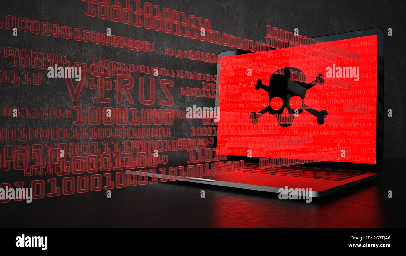 Notebook Virus Infection Stock Photo - Alamy