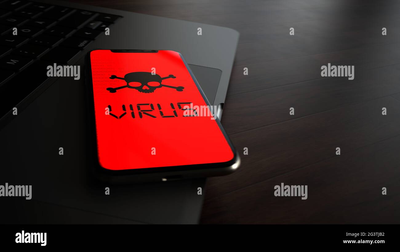 Virus Smartphone Infection Stock Photo - Alamy