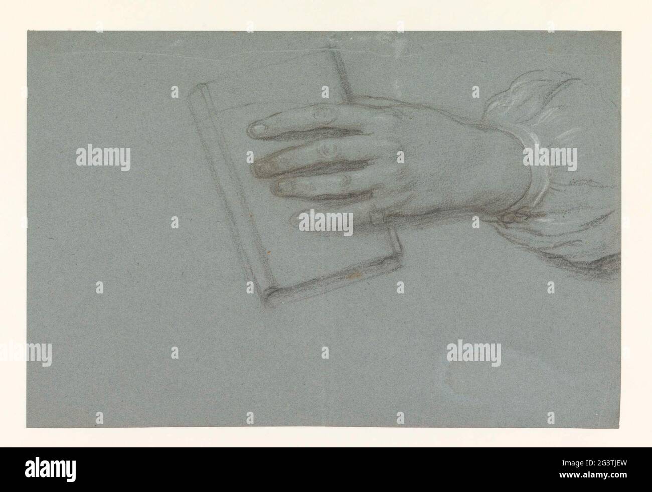 Study of a hand, a book holding Stock Photo - Alamy