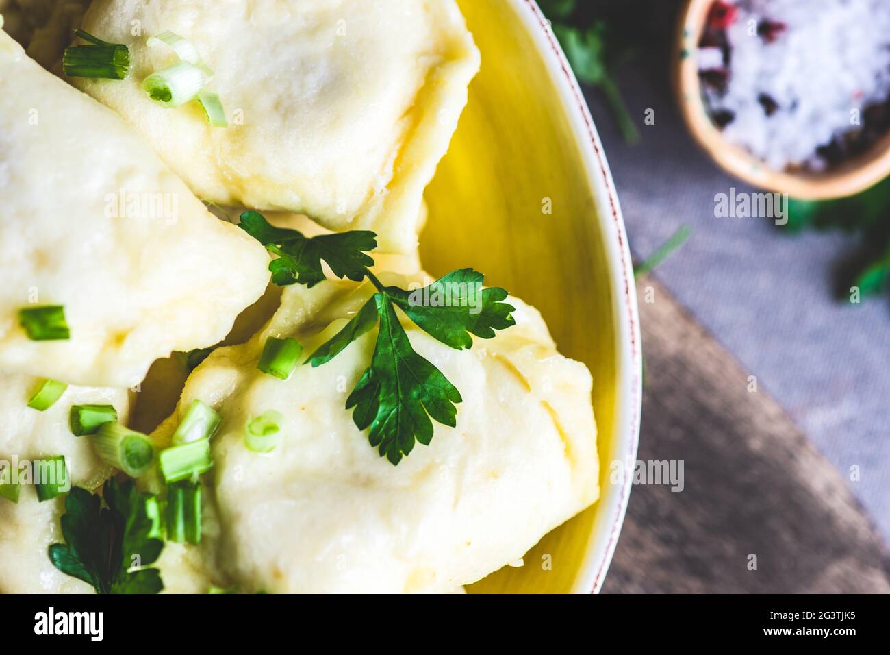 Ukrainian vareniki with potato Stock Photo - Alamy