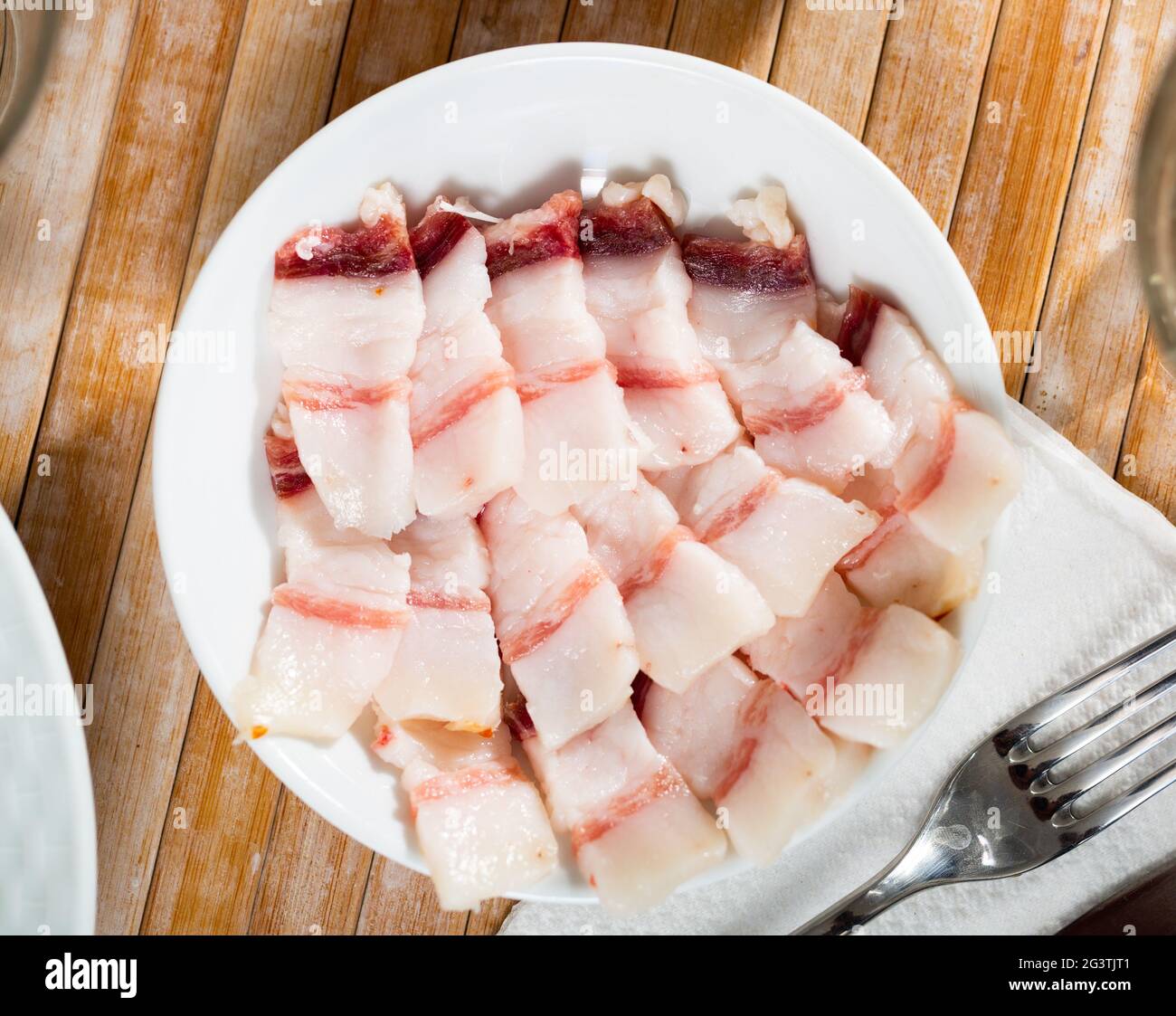 Pieces of raw pork lard Stock Photo - Alamy
