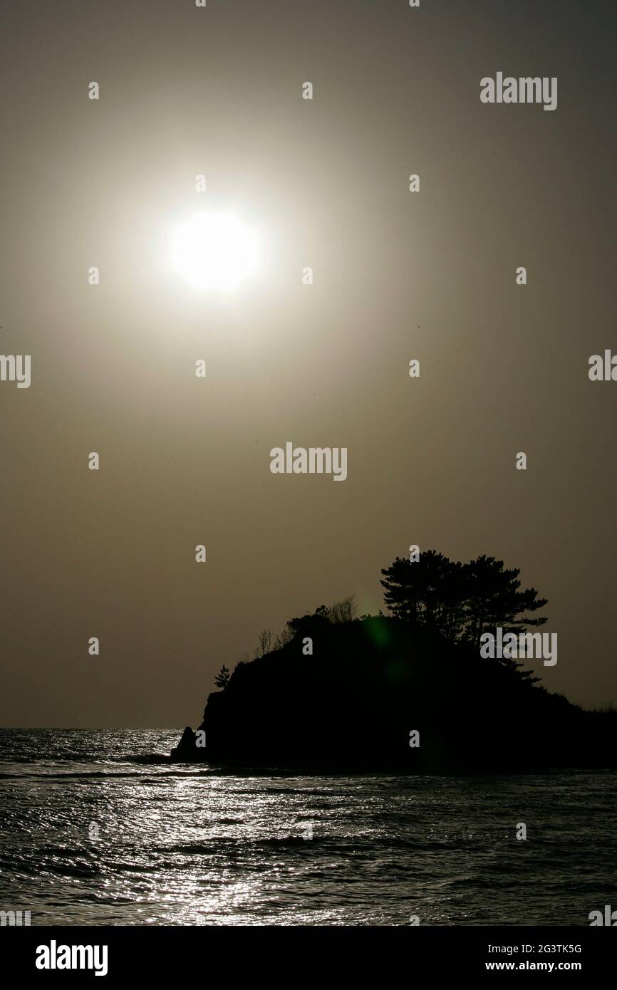 June 19, 2021-Taean, South Korea-A View of Taean sea shore and fishing ...
