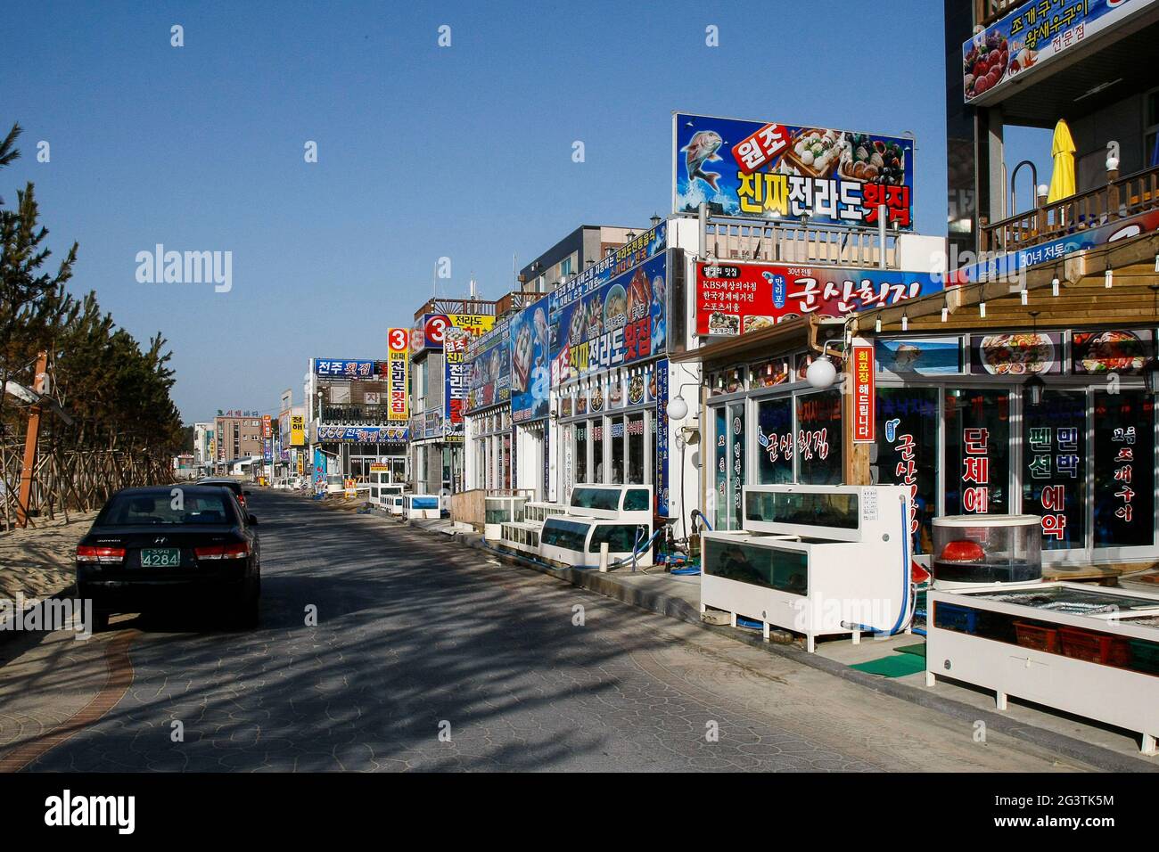 June 19, 2021-Taean, South Korea-A View of Taean sea shore and fishing ...