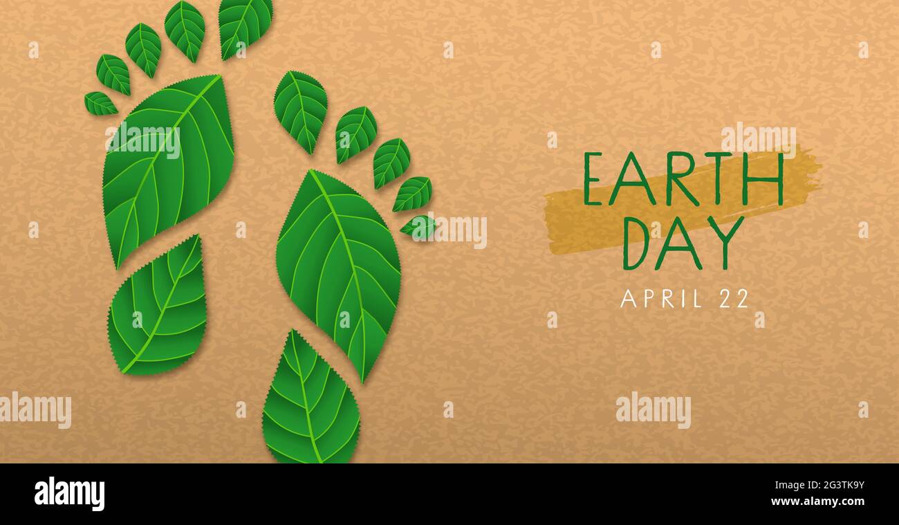 Happy Earth Day greeting card illustration for april 22 holiday event ...
