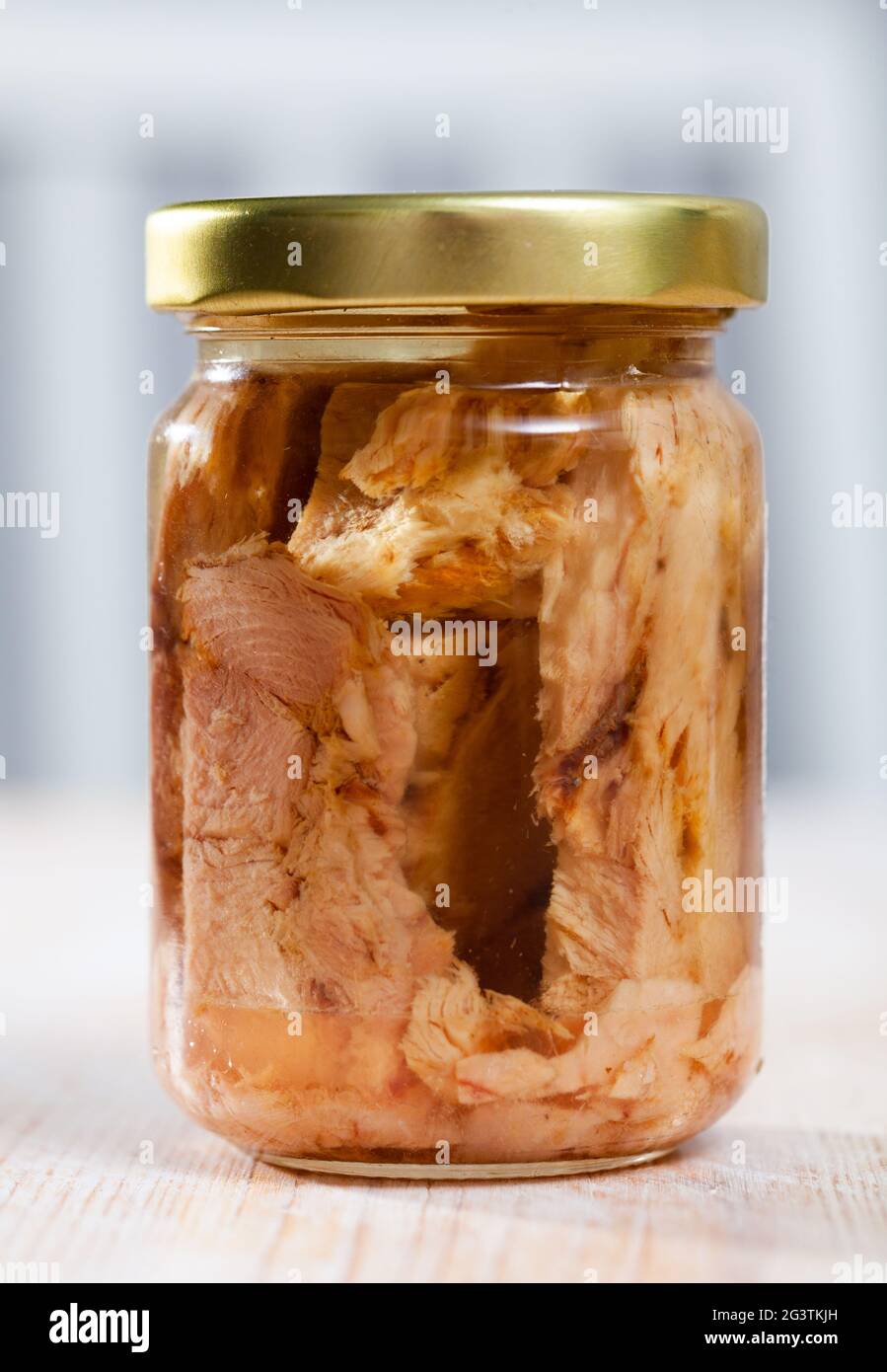 Bonito fish fillets preserved in oil Stock Photo - Alamy