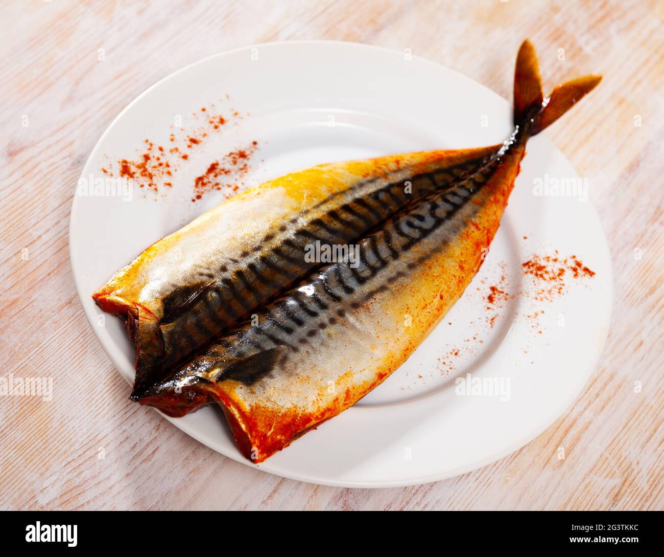 Marinated mackerel with smoked paprika Stock Photo - Alamy