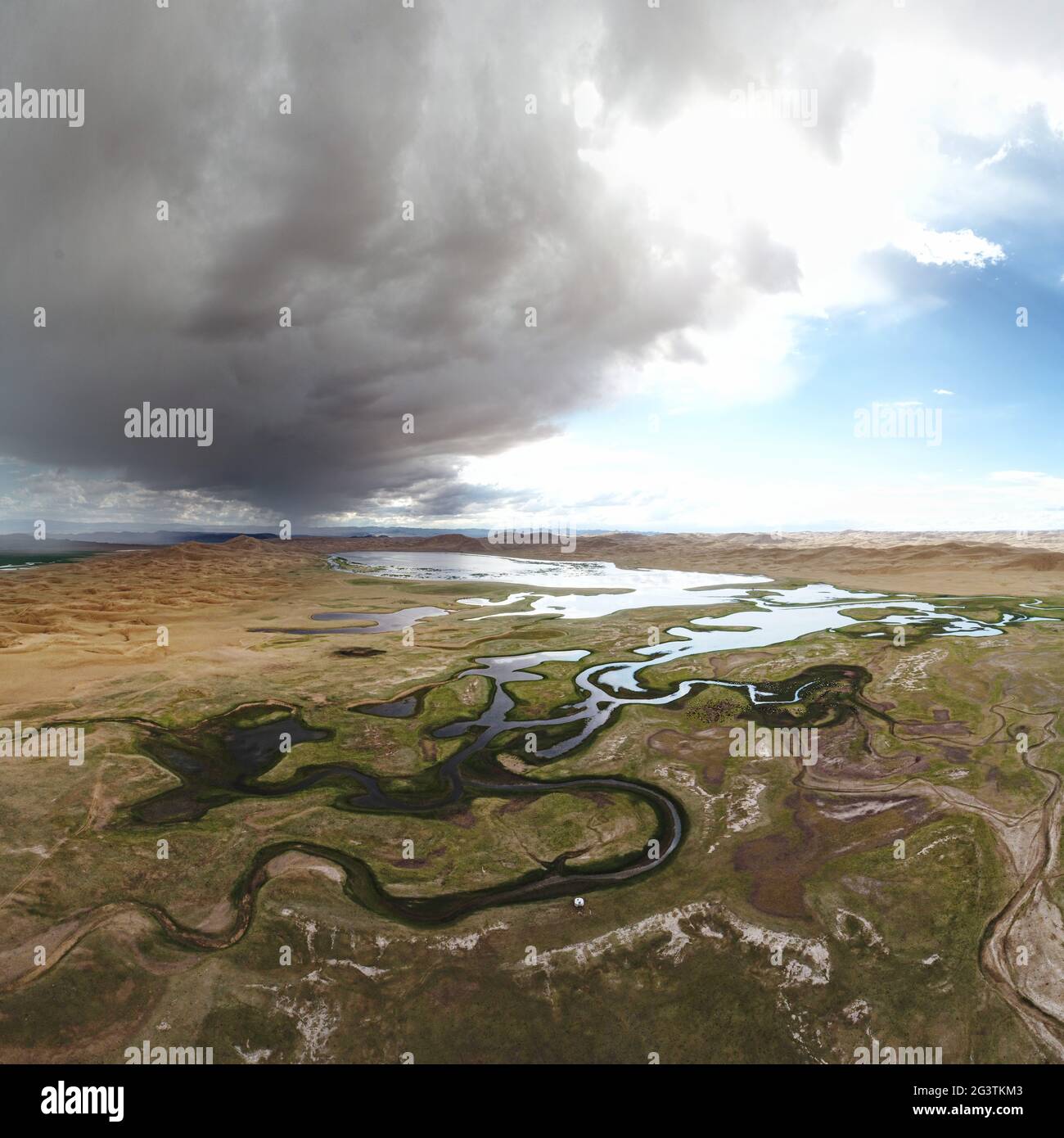 Sand desert and river Stock Photo - Alamy