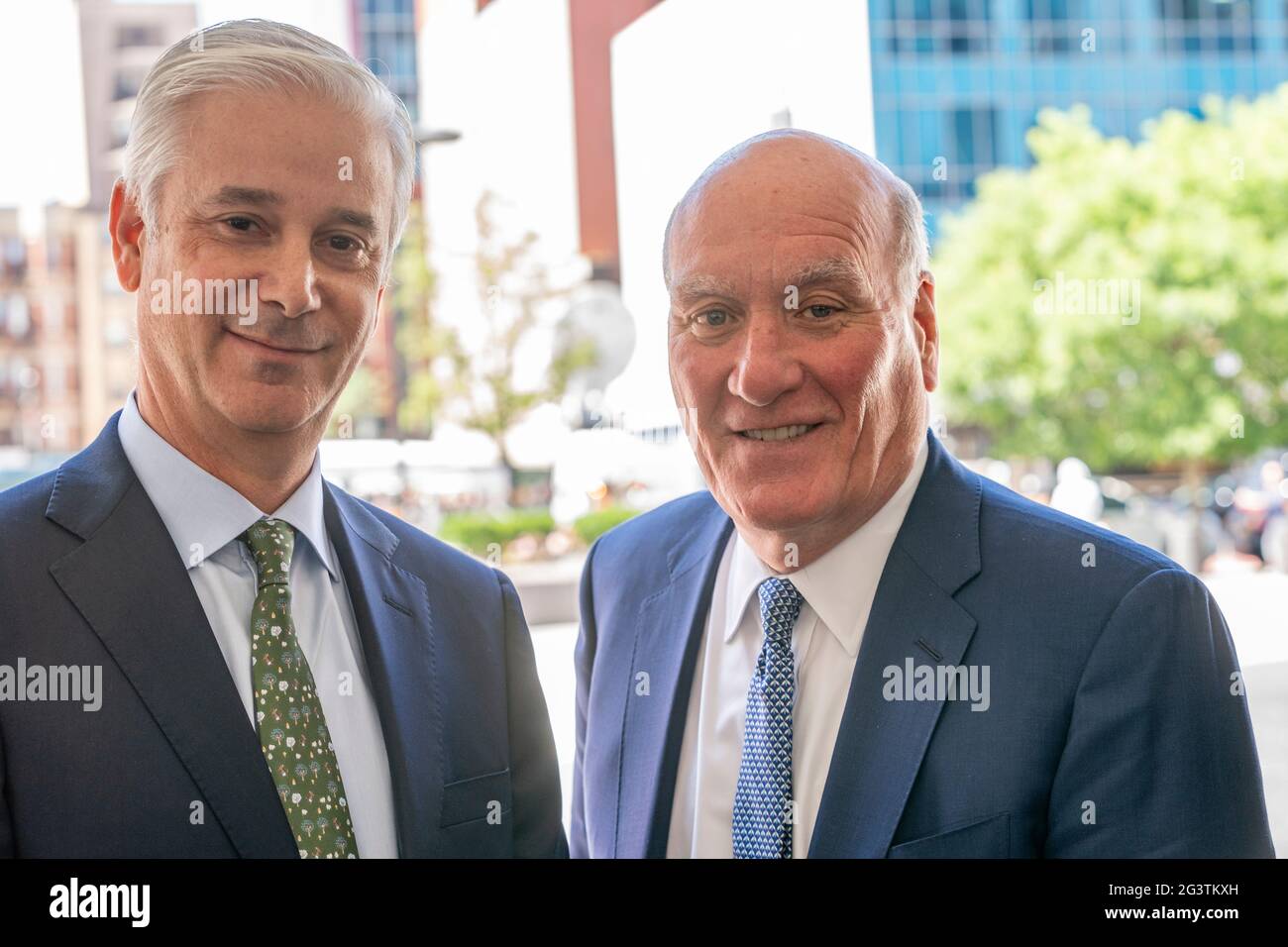 New York, NY - June 17, 2021: Charlie Scharf and William Daley attend ...