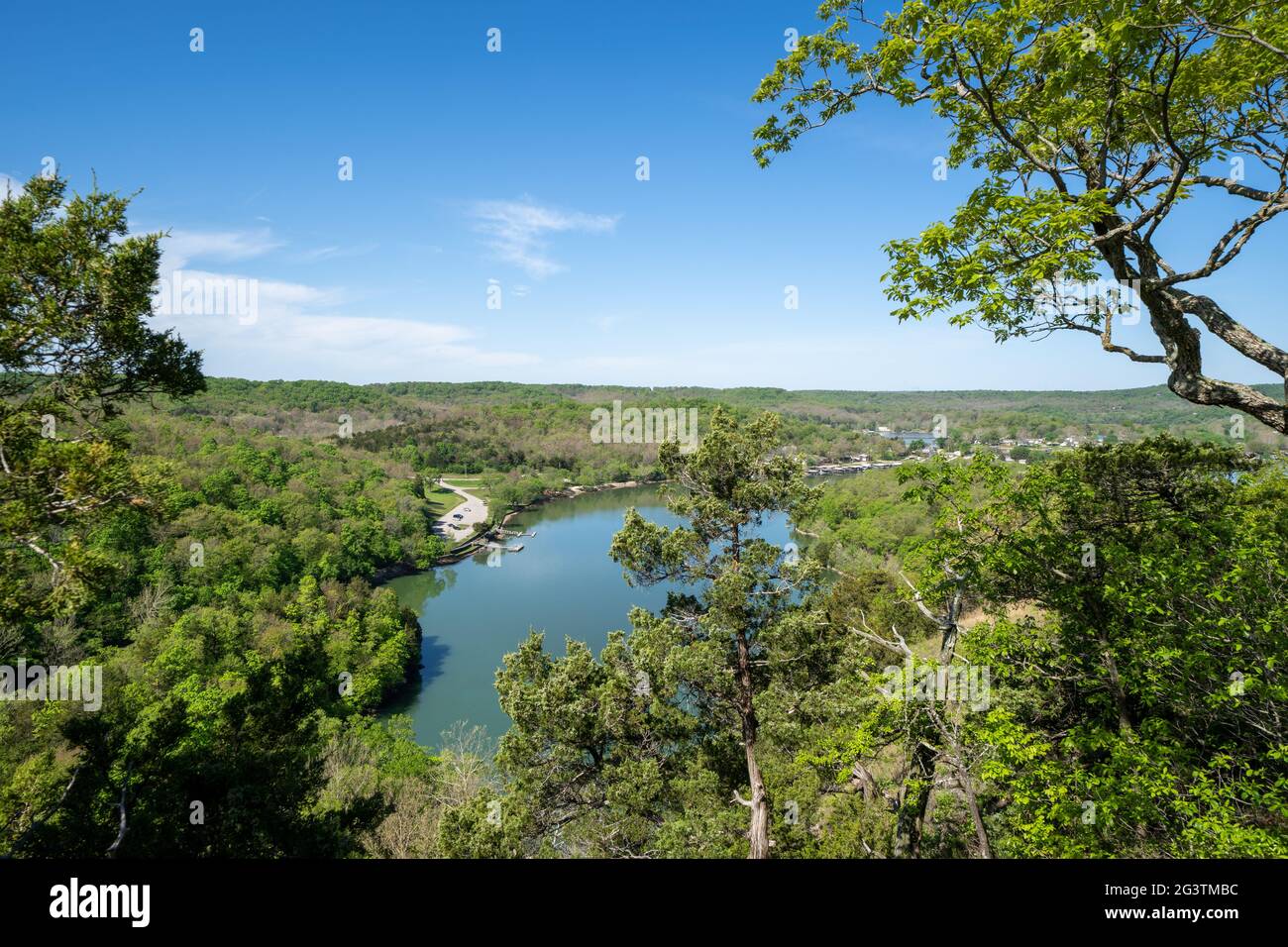Overhead lookout viewpoint of Lake of the Ozarks Missouri on a sunny ...