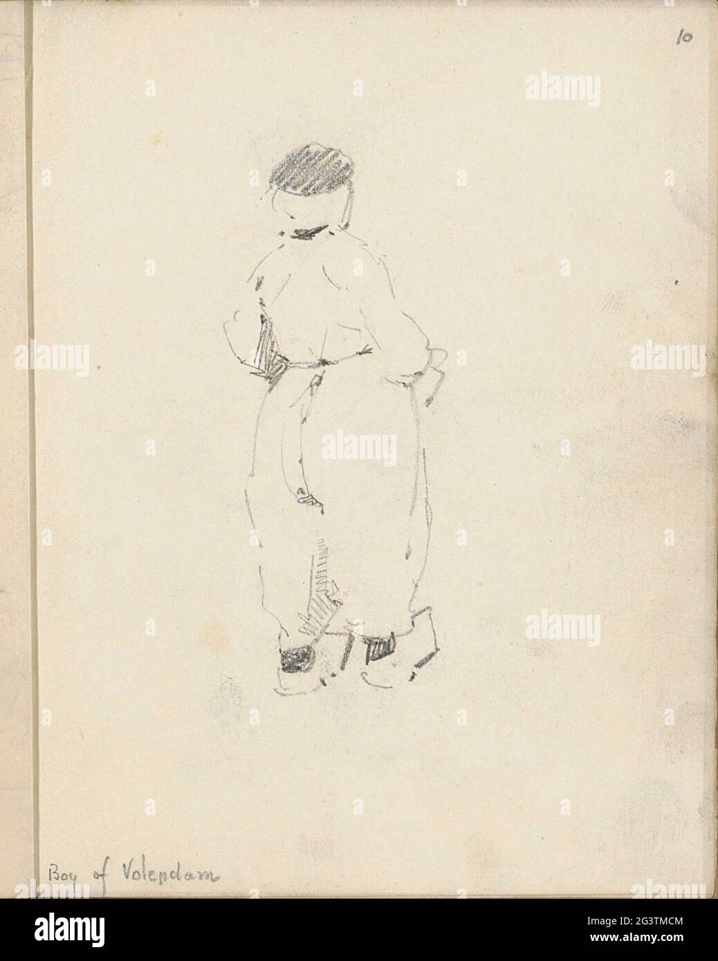 Boy in Volendammer costume. Leaf 10 Recto from a sketchbook with 86 ...