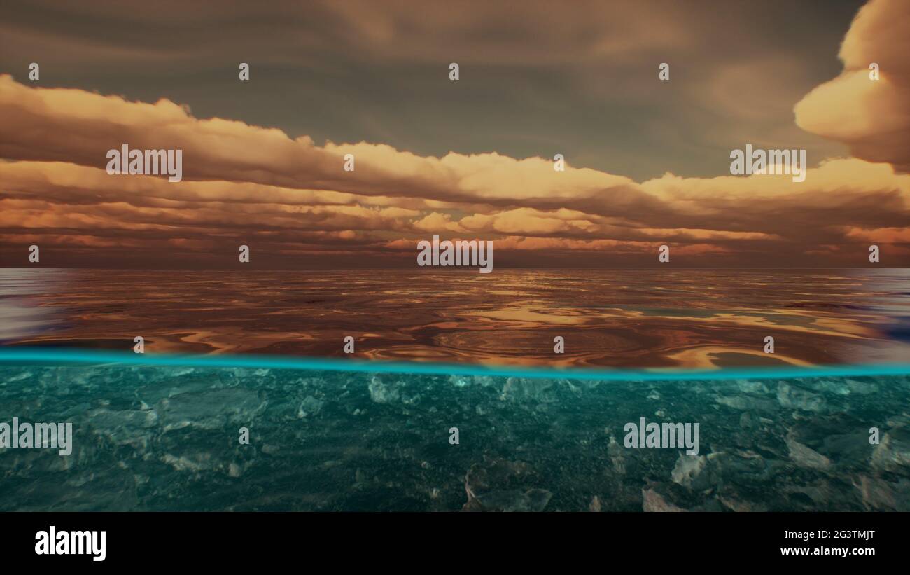 Split view sea bottom hi-res stock photography and images - Alamy