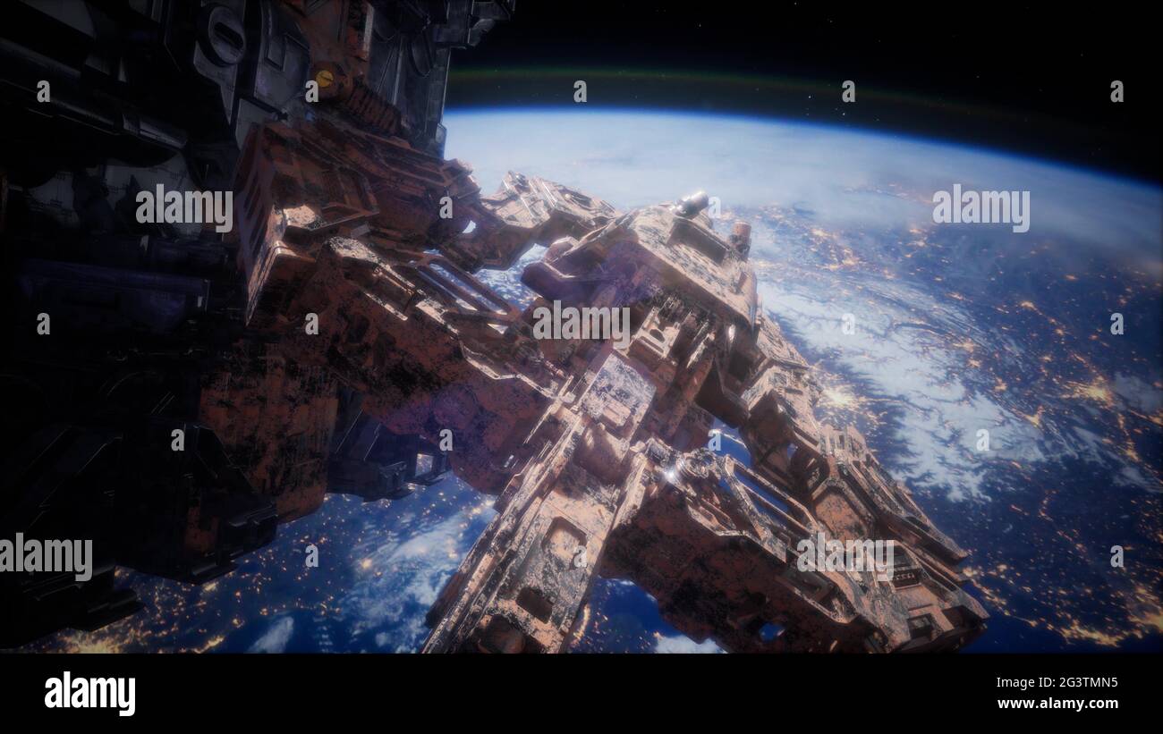 Highly Detailed Huge Spaceship Stock Photo - Alamy