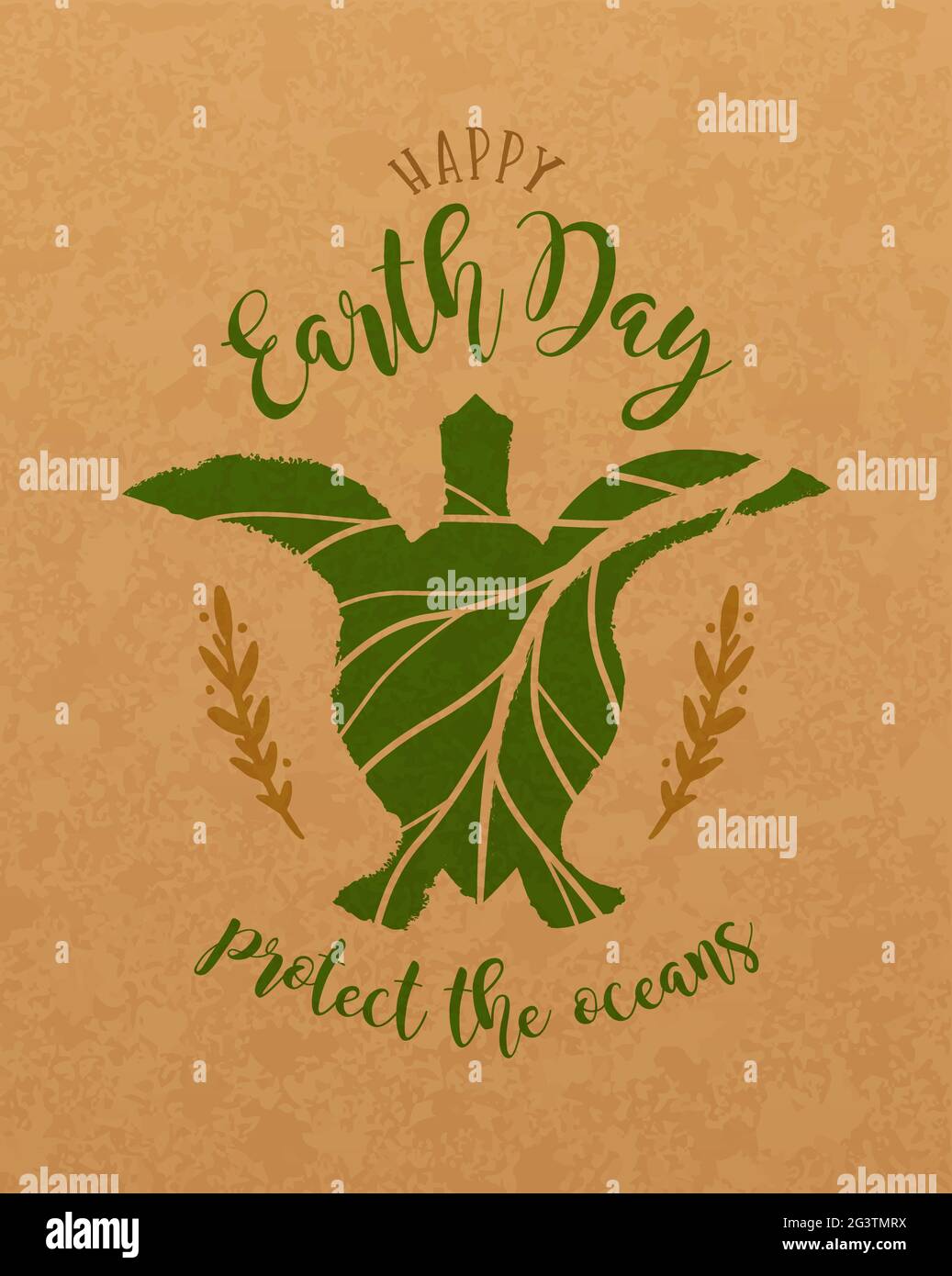 Happy Earth Day greeting card illustration for april 22 holiday event ...