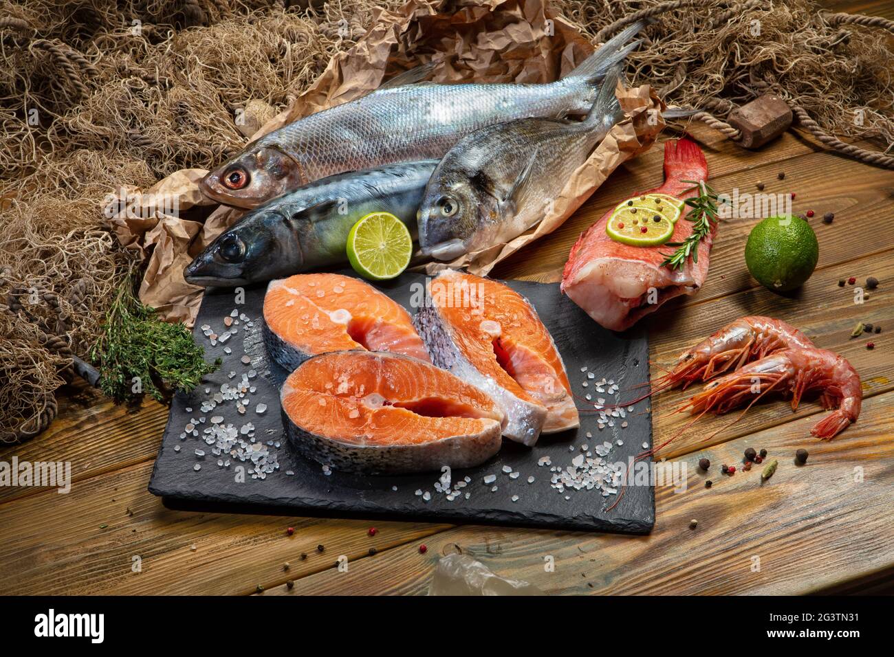 Red Fish And Lime Stock Photo - Alamy