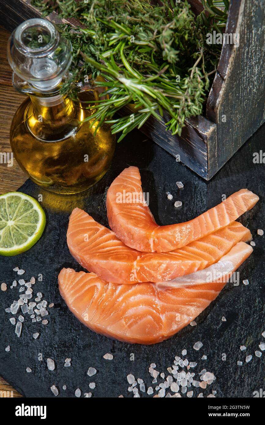 Red Fish And Oil Stock Photo - Alamy