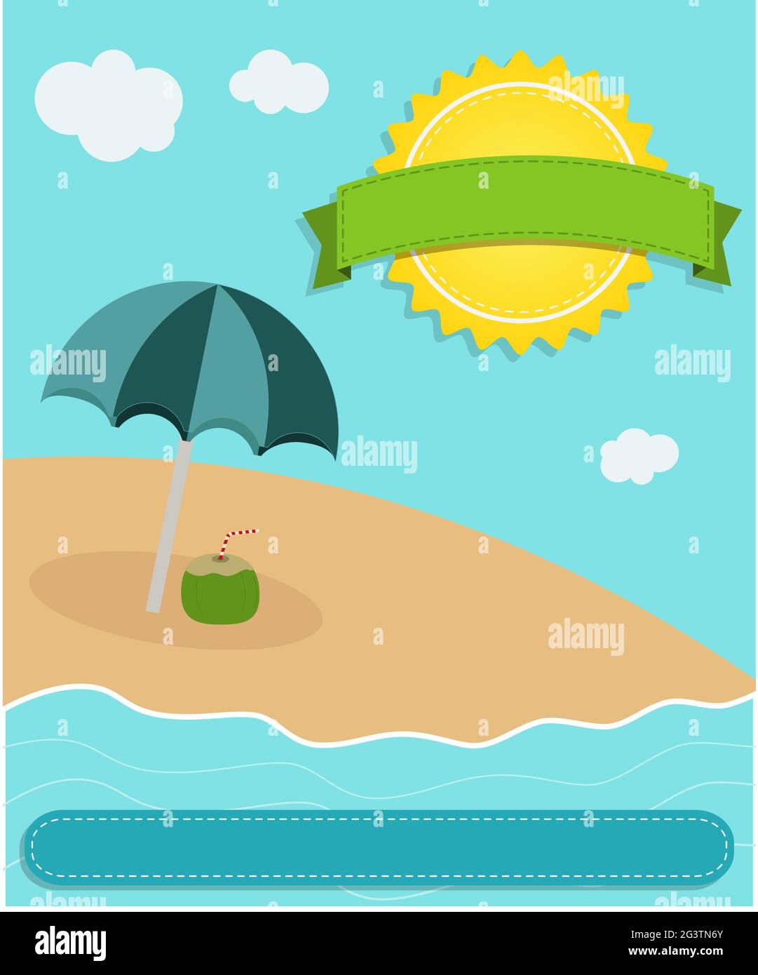Sand sun sea text Stock Vector Images - Alamy