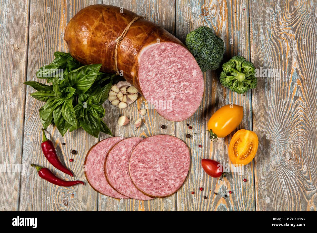 Ham And Vegetables Stock Photo - Alamy