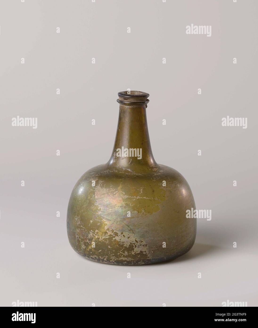 Bottle with spherical body. Inserted soul, narrowing spherical body ...
