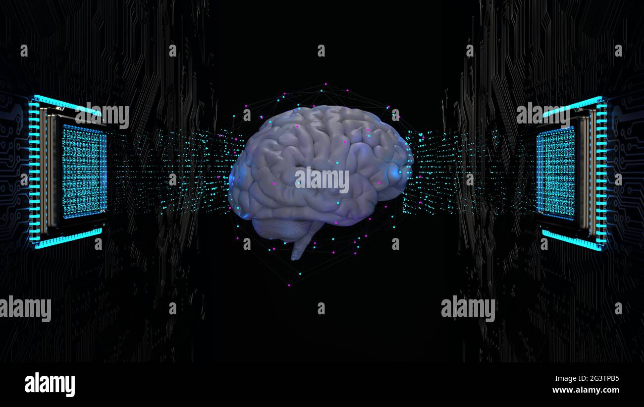 Digital brain hi-res stock photography and images - Alamy