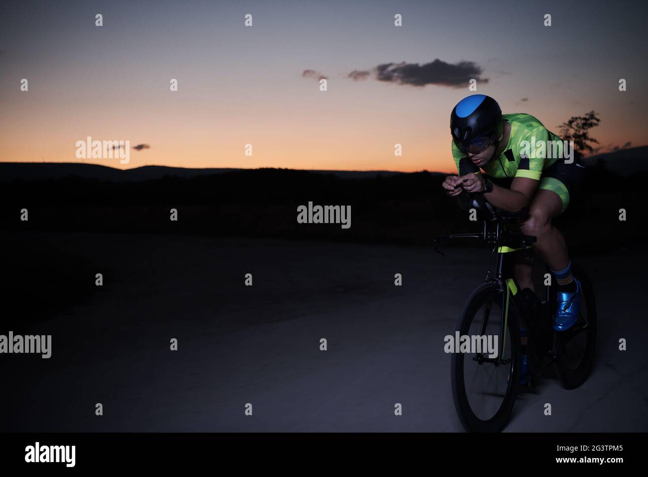 Active sportsman riding fast bike hi-res stock photography and images ...