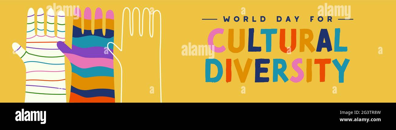 World Day for Cultural Diversity web banner illustration of colorful ...