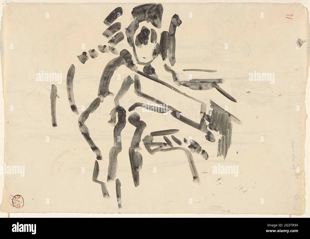 Sketch of a seated figure Stock Photo - Alamy