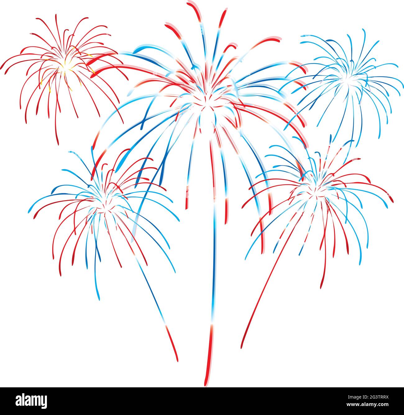 Red White And Blue Fireworks Png