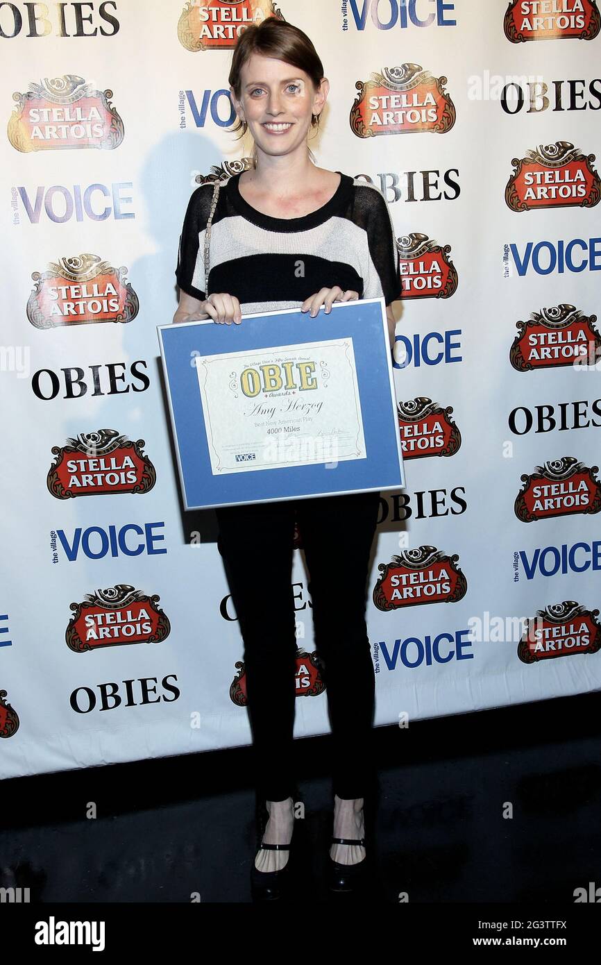 New York, NY, USA. 21 May, 2012. Amy Herzog at the 57th annual Obie ...