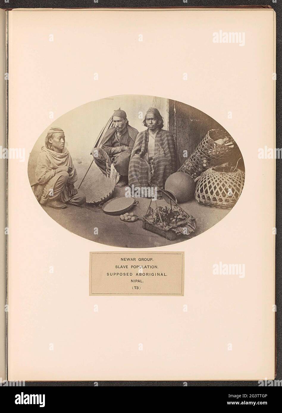 Three newar men from Nepal sitting on the ground; Newar Group. Slave ...
