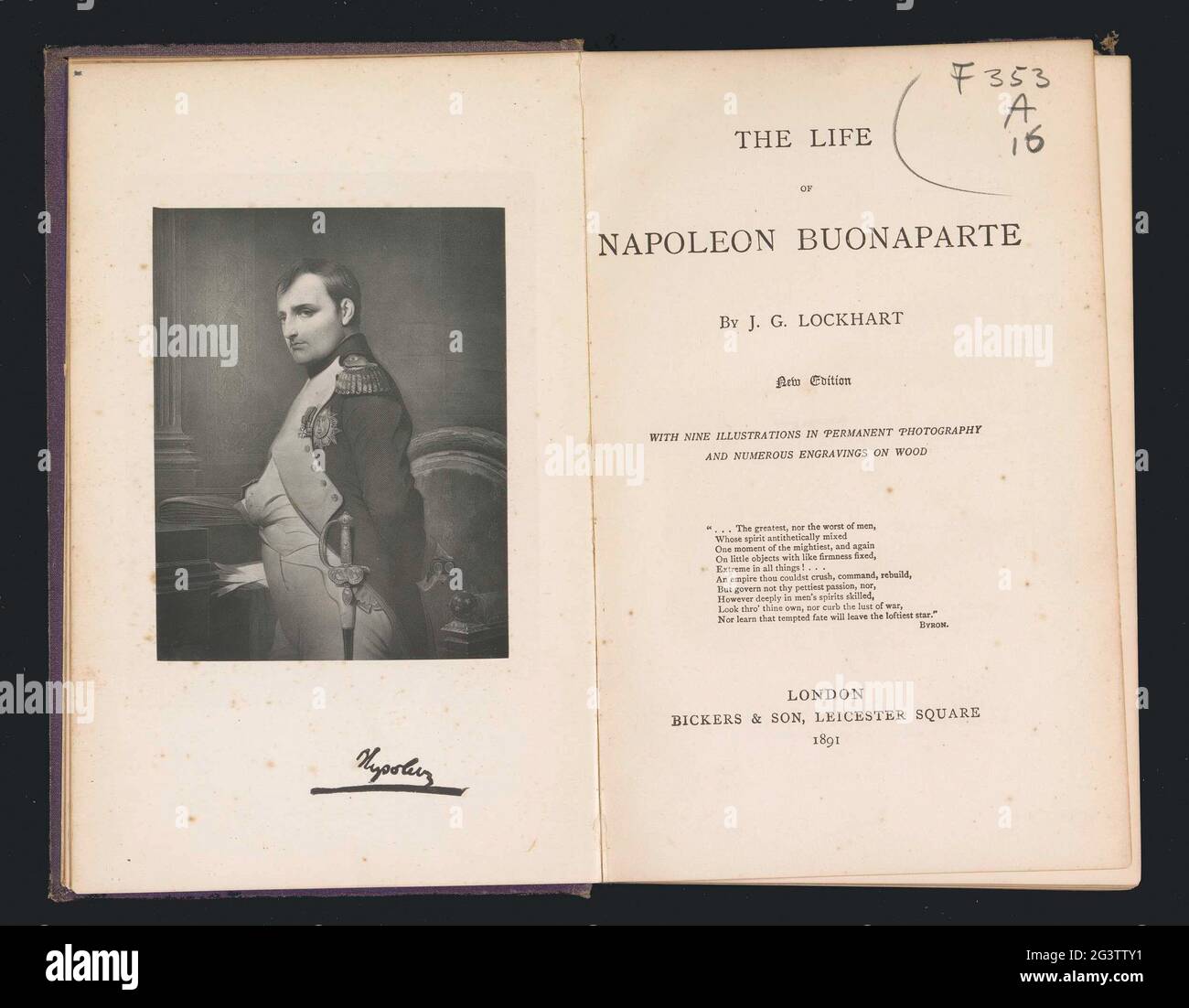 Photo production of a print representing a portrait of emperor Napoleon ...
