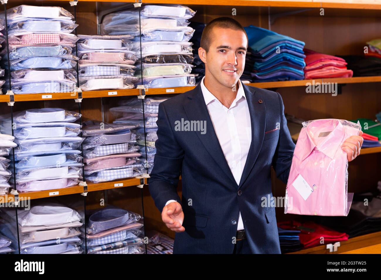 Shop assistant clothes male hi-res stock photography and images - Alamy