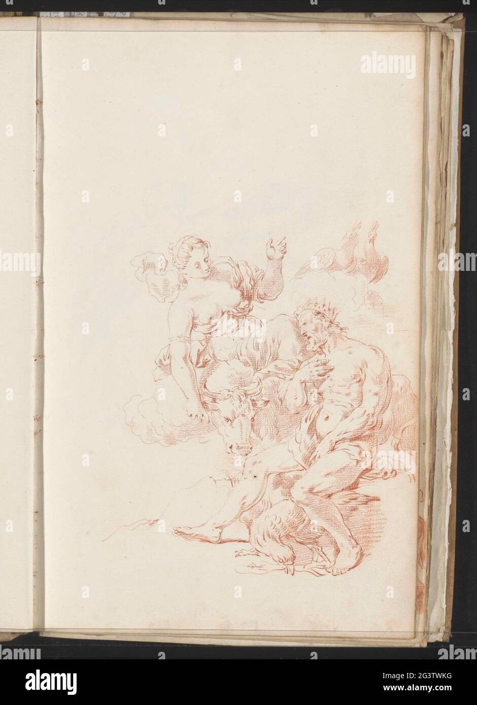 Jupiter and Io. A crowned Jupiter with an eagle on his feet is next to ...