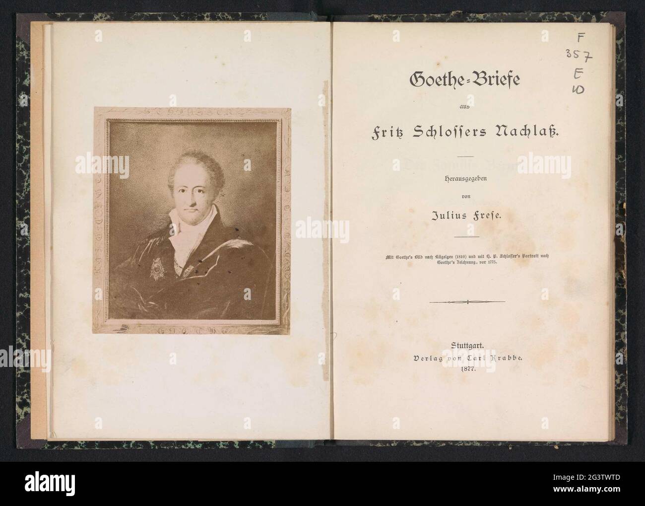 Goethe letters from Fritz Schlosser's estate Stock Photo - Alamy