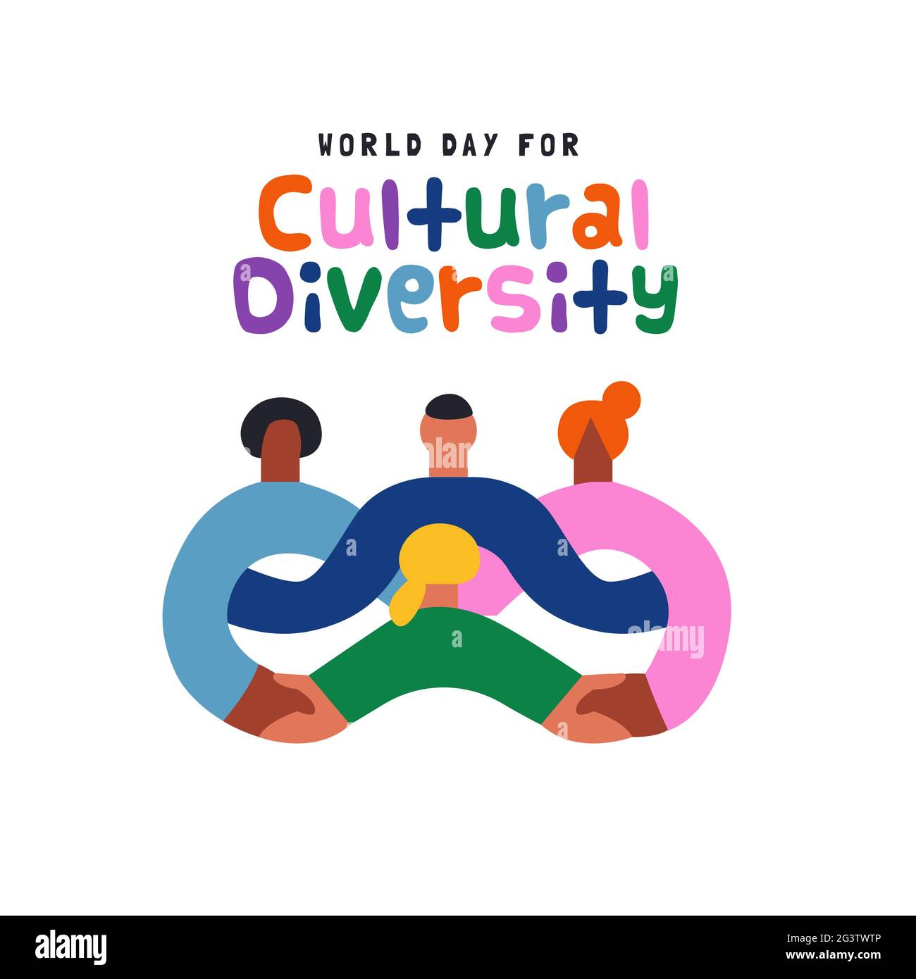 World Day for Cultural Diversity greeting card illustration. Diverse ...