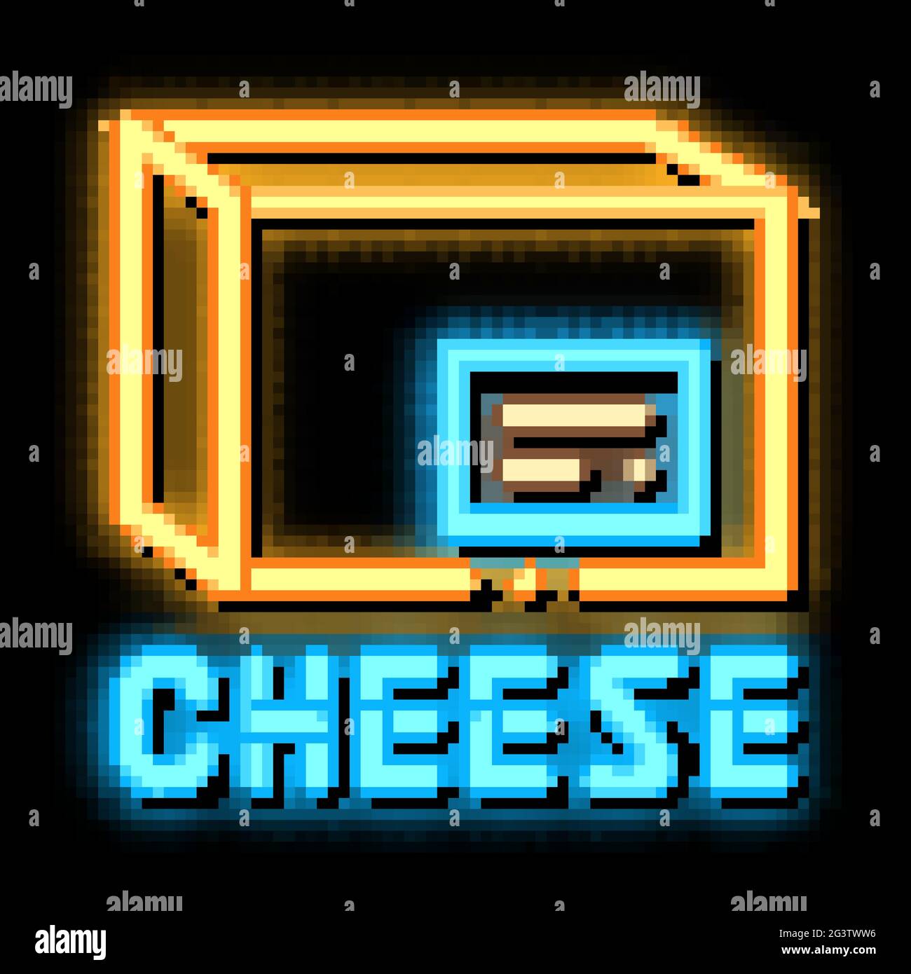 cheese bar neon glow icon illustration Stock Vector Image & Art - Alamy