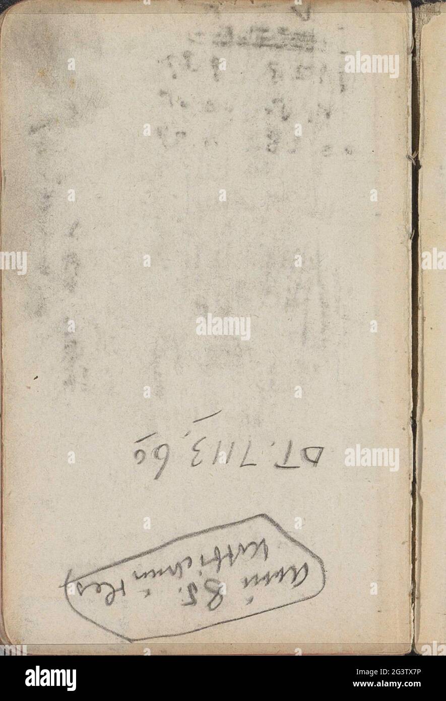 Annotations. Page 77 From a sketchbook with 38 sheets Stock Photo - Alamy