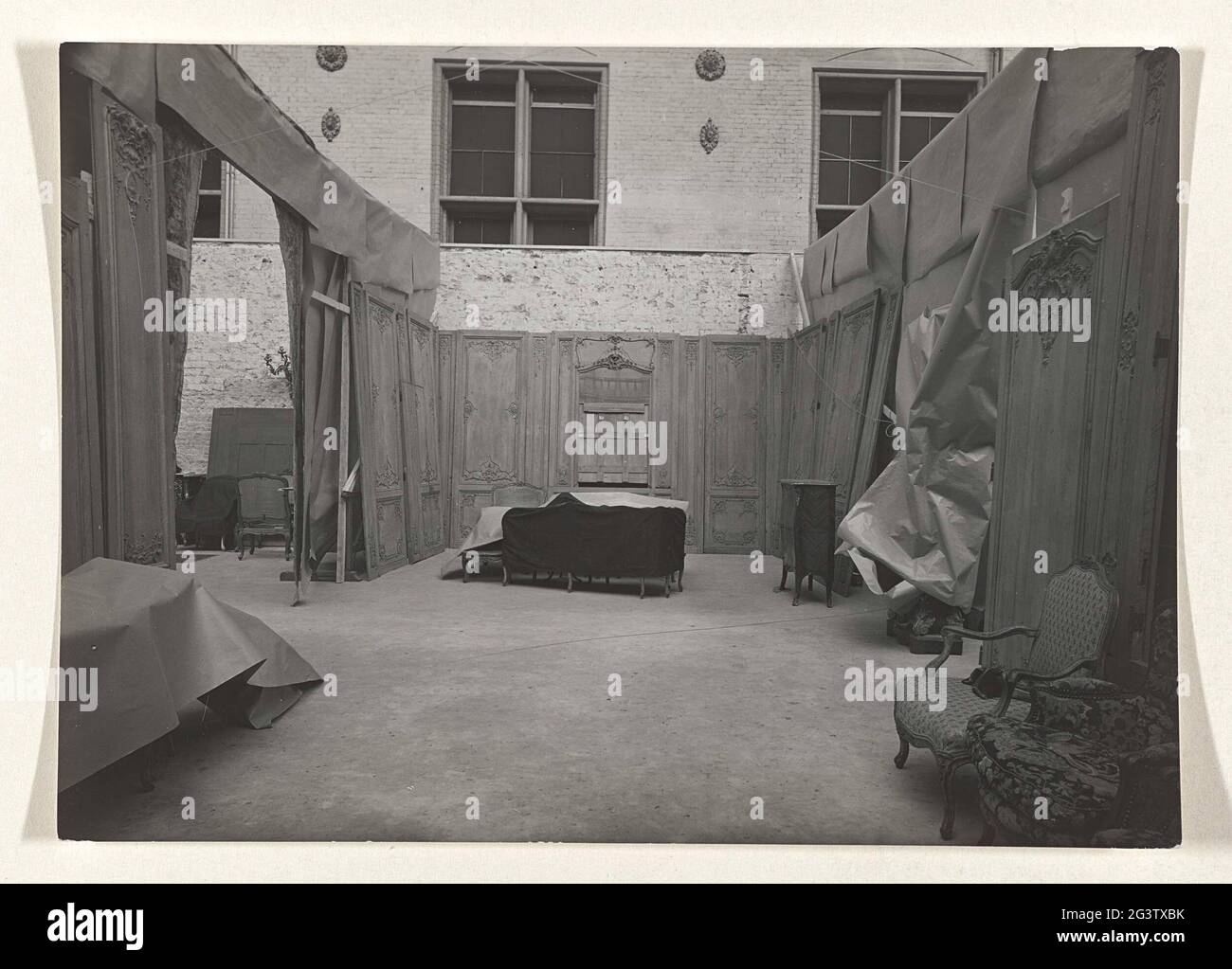 The western courtyard with a test setup of chamber affinitions at the ...