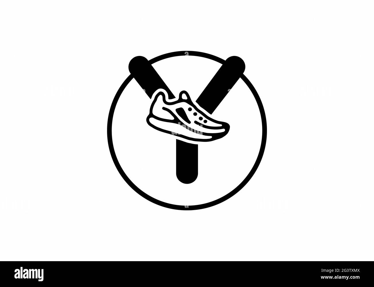Black Y initial letter with shoes in circle design Stock Vector Image ...