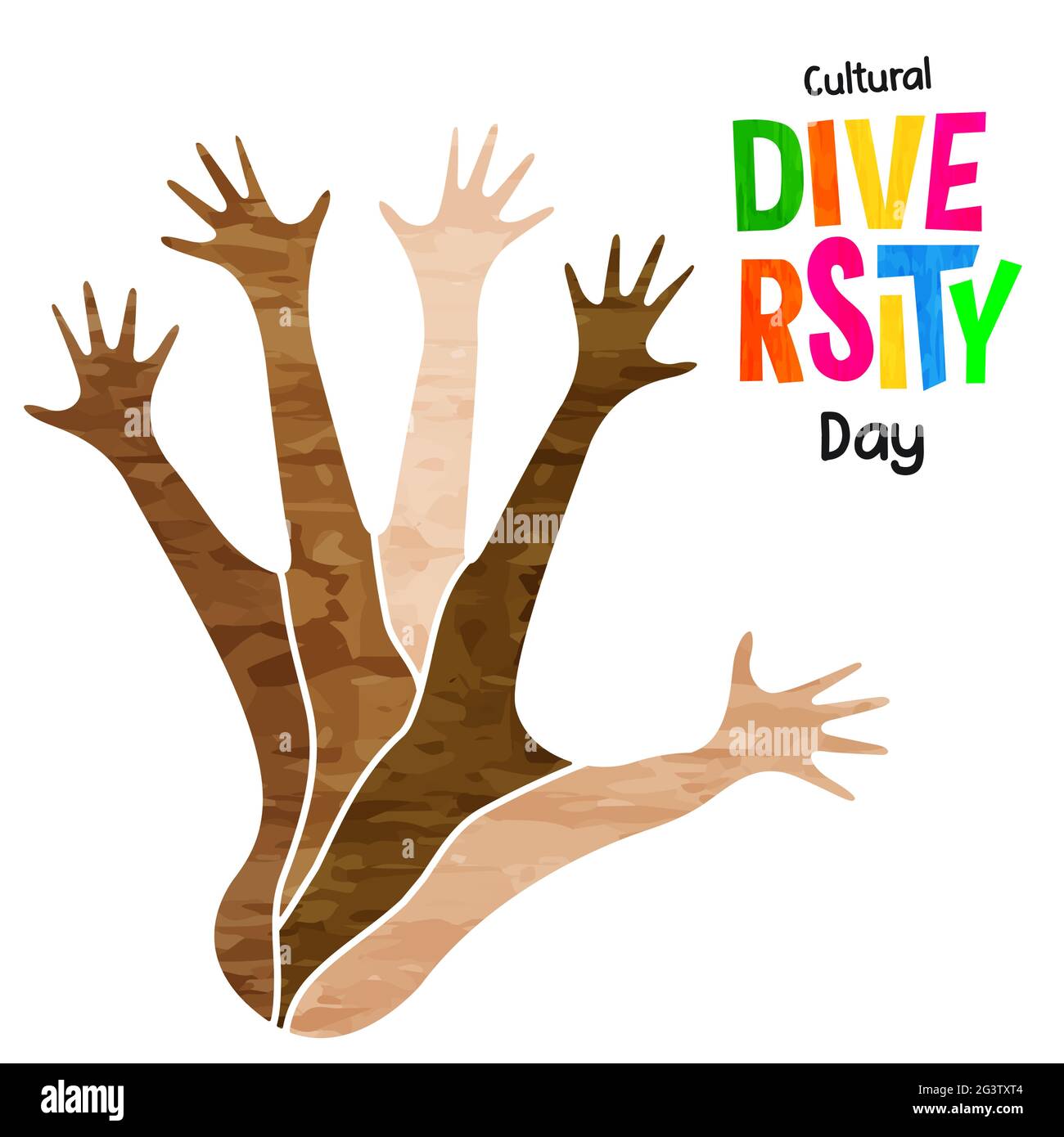 World Cultural Diversity Day greeting card illustration of diverse ...