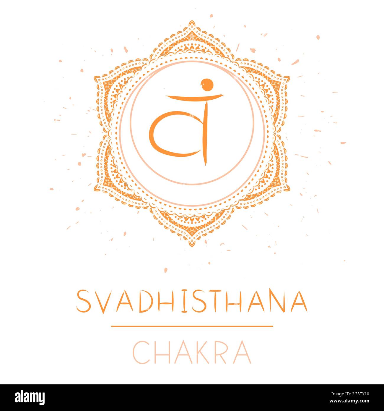 Vector illustration with symbol chakra Svadhishana on white background ...
