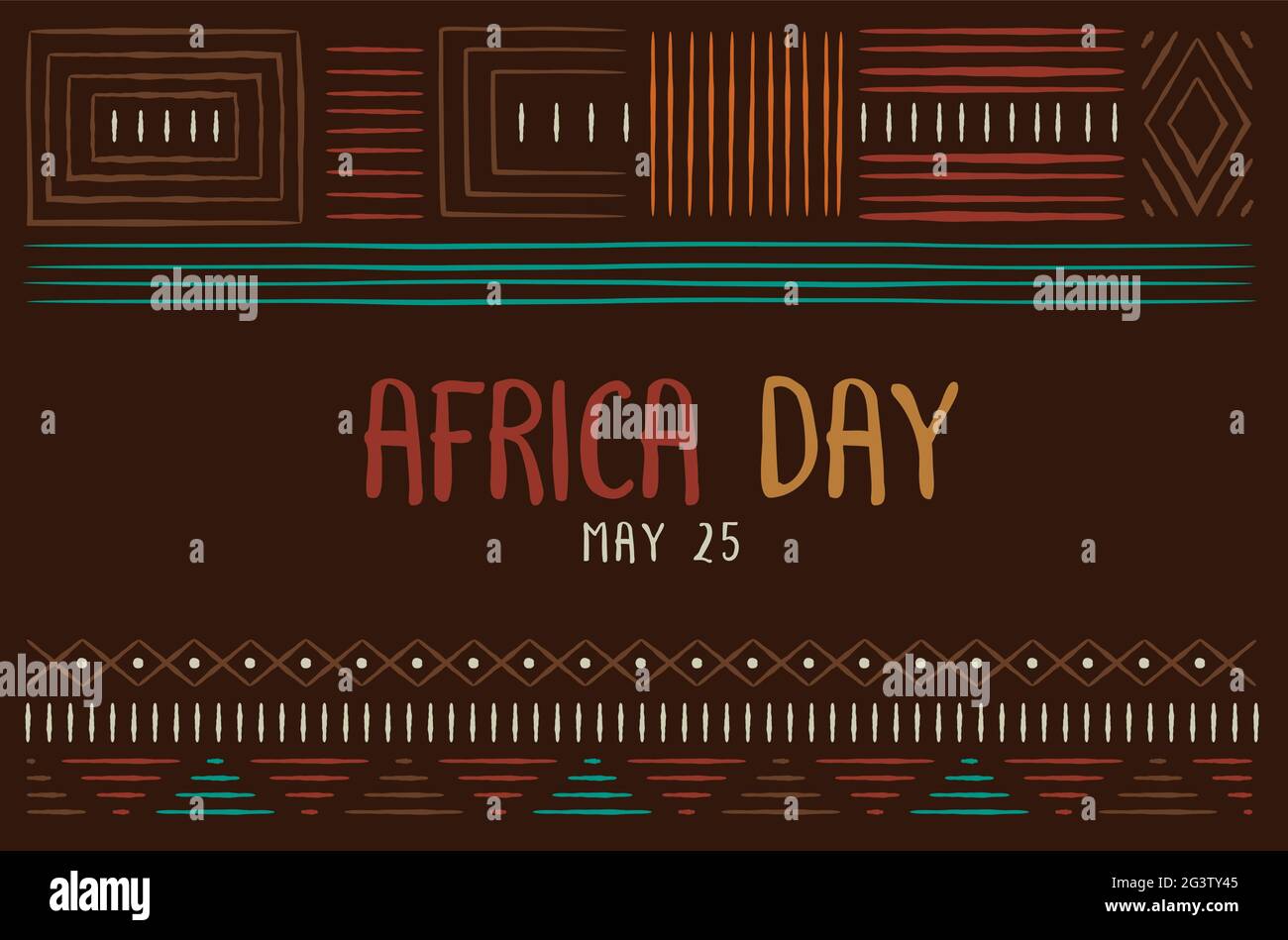 Africa Day greeting card illustration for 25 may celebration with ...